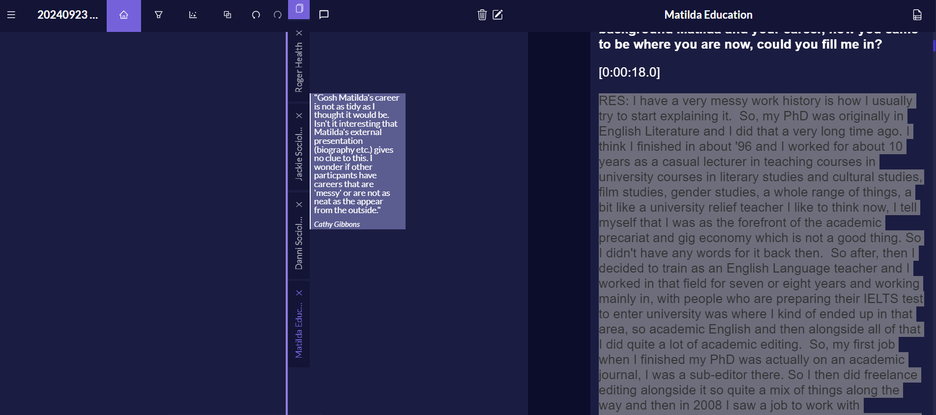 The uses of Memos and Notes for analysis in Quirkos Web